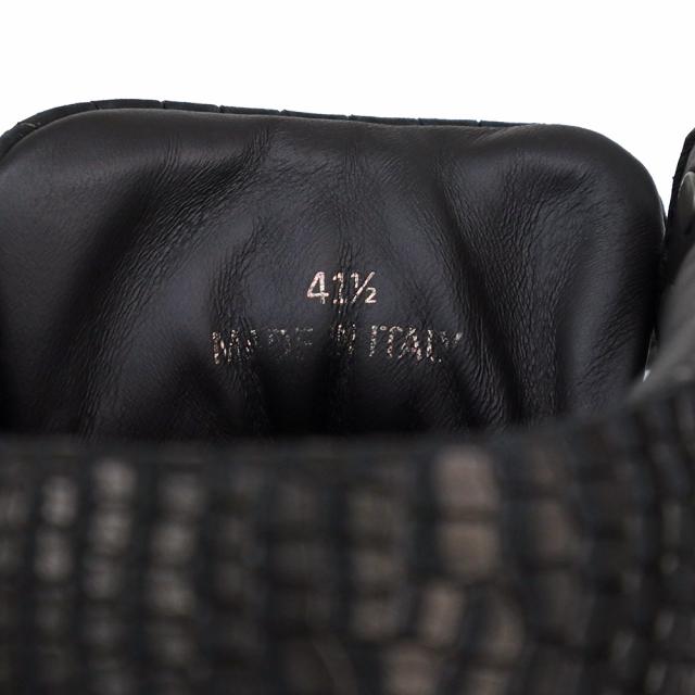 （未使用　展示品）ジミーチュウ JIMMY CHOO アーガイル ハイカット スニーカー 靴 #41.5 26.5cm クリスタル クロコ型押しヌバック レザー ブラック 黒 ガンメタル金具 ARGYLE