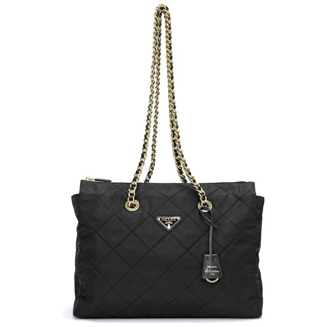 （新品・未使用品）プラダ PRADA Re-Edition 1995 チェーンRe-Nylon ラージ トート ショルダーバッグ リサイクルポリアミド ブラック 黒 ゴールド金具 1BG467