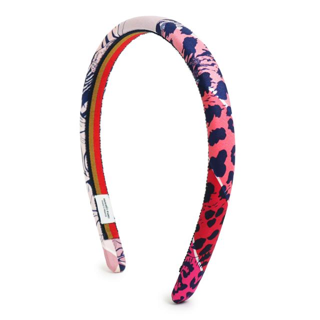 （新品・未使用品）エルメス HERMES ヘアバンド ELSA エルザ Jungle love ジャングルラブ カチューシャ ヘアアクセサリー シルク100％ ローズ ピンク 箱付