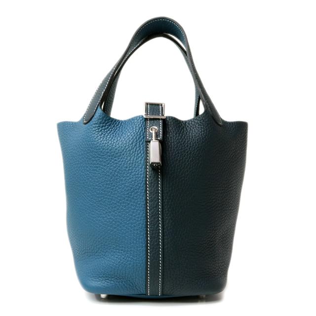 （未使用保管品）エルメス HERMES ピコタンロック カザック 18 PM ハンドバッグ トリヨンクレマンス レザー ヴェールシプレス ヴェールボスフォール グリーン 緑 Y刻印 シルバー金具