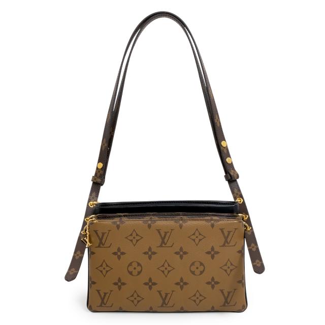 （未使用　展示品）ルイ ヴィトン LOUIS VUITTON ポシェット LV 3 ショルダーバッグ 斜め掛け モノグラム モノグラムリバース ラムスキン レザー ブラウン ブラック 茶 黒 ゴールド金具 M45412