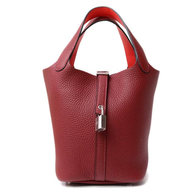 （新品・未使用品）エルメス HERMES ピコタン ロック エクラ PM 18 ハンドバッグ トリヨンクレマンス ヴォースイフト レザー ルージュアッシュ オレンジフィールド ボルドー オレンジ 赤 シルバー金具 W刻印 箱付