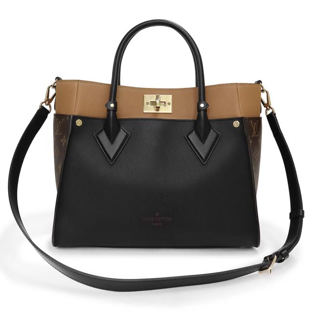 （未使用　展示品）ルイ ヴィトン LOUIS VUITTON オンマイサイド MM 2way ショルダー ハンドバッグ 斜め掛け グレインカーフレザー モノグラム ノワール ブラック 黒 ゴールド金具 M53823