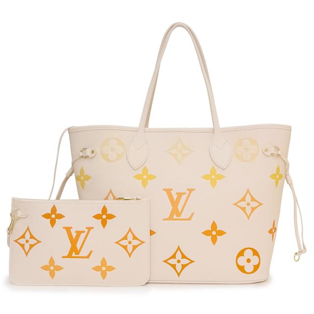 （新品・未使用品）ルイ ヴィトン LOUIS VUITTON ネヴァーフル MM トートバッグ モノグラムアンプラント レザー ベージュ クレア ゴールド金具 M46516