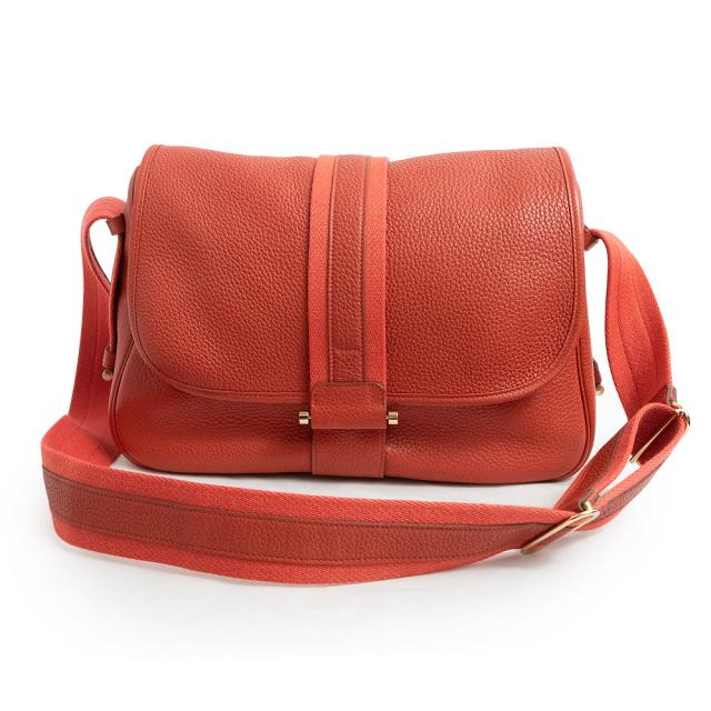 （美品）エルメス HERMES ブールラング ショルダーバッグ 斜め掛け トリヨンクレマンス レザー ローズジャイプール レッド 赤 ゴールド金具 □Q刻印