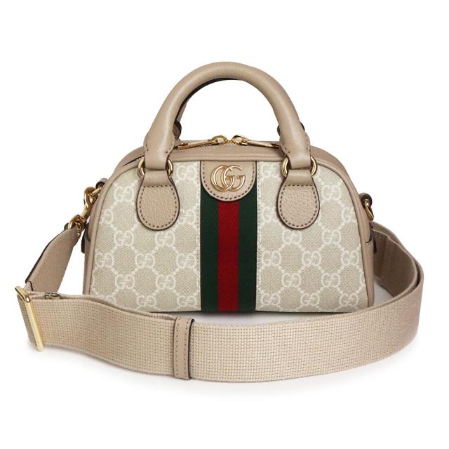 （未使用　展示品）グッチ GUCCI オフィディア GG ミニ 2way ショルダー ハンドバッグ 斜め掛け GGスプリームキャンバス ベージュ ホワイト 白 ゴールド金具 724606