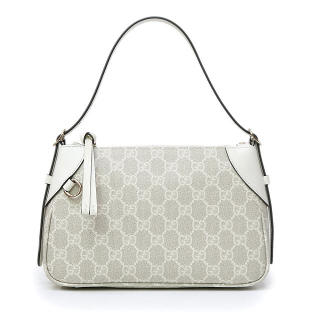 （新品・未使用品）グッチ GUCCI GGエンブレム スモール ショルダー クラッチ ハンドバッグ 斜め掛け 3WAY GGスプリーム レザー ベージュ ホワイト ゴールド金具 815218