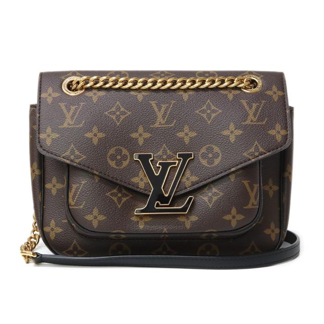 （未使用　展示品）ルイ ヴィトン LOUIS VUITTON パッシー パッシィ 2WAY チェーン ショルダーバッグ 斜め掛け モノグラム レザー ブラウン ブラック 茶 黒 ゴールド金具 M45592
