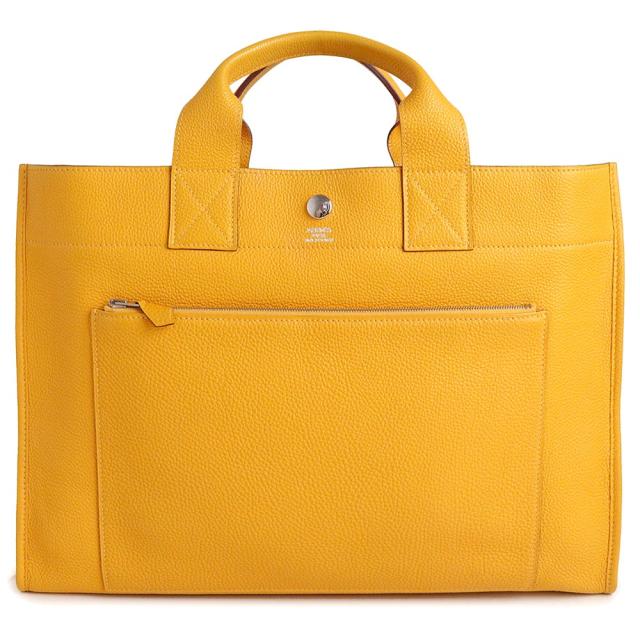 （中古）エルメス HERMES サック ベルラン 40 トート ハンドバッグ トゴ レザー ジョーヌ イエロー 黄 シルバー金具 □M刻印