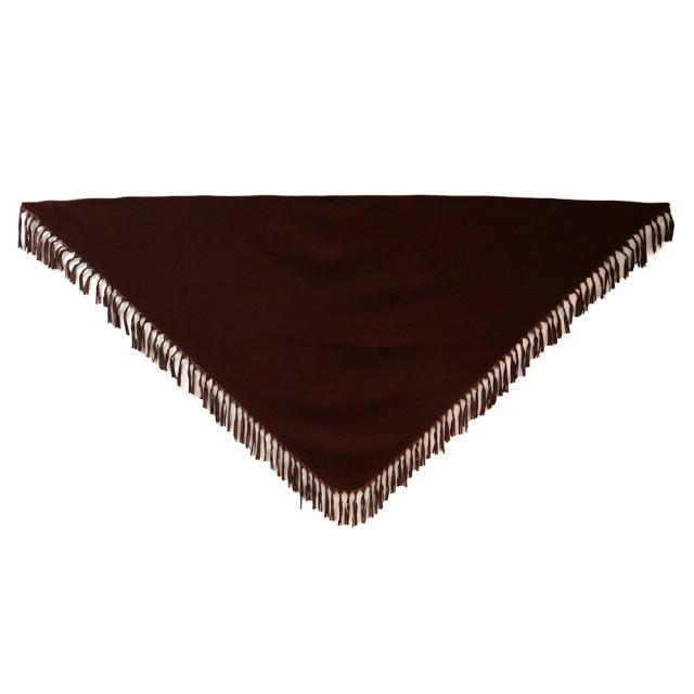 （美品）エルメス HERMES トライアングル ストール フリンジ マフラー カシミヤ 100％ ラムスキン レザー ブラウン 茶