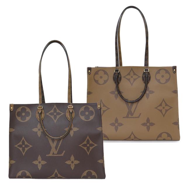 （未使用　展示品）ルイ ヴィトン LOUIS VUITTON オンザゴー GM 2WAY トート ハンドバッグ ジャイアントモノグラム リバース ブラウン 茶 ゴールド金具 M45320