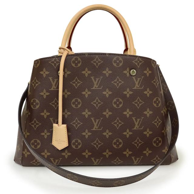 （未使用　展示品）ルイ ヴィトン LOUIS VUITTON モンテーニュ MM 2Way ショルダー ハンドバッグ モノグラム ヌメ革 レザー ブラウン 茶 ゴールド金具 M41056