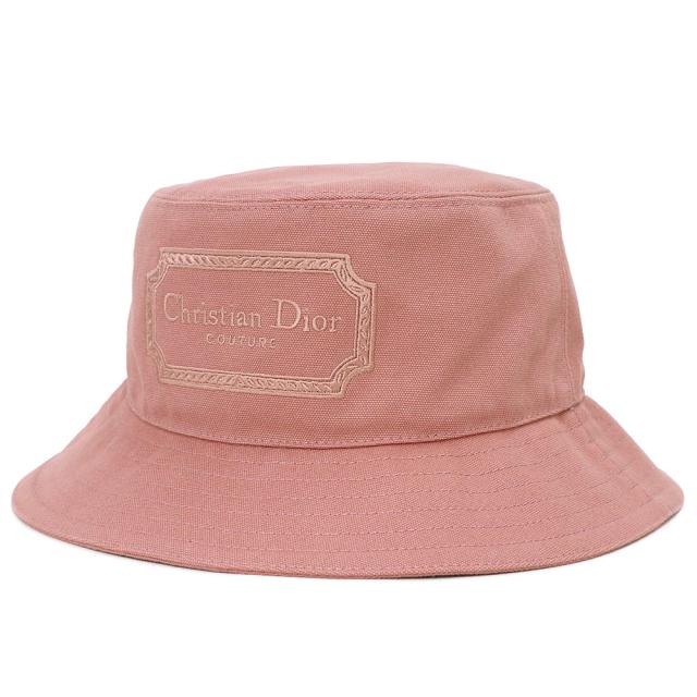 （未使用保管品）クリスチャンディオール Christian Dior ウーブン ボブ ハット 帽子 Mサイズ コットン100％ ピンク 293C906I5641