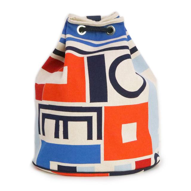 （未使用　展示品）エルメス HERMES Carre taquin カレ タカン バケツバッグ ショルダーバッグ コットン マルチカラー シルバー金具