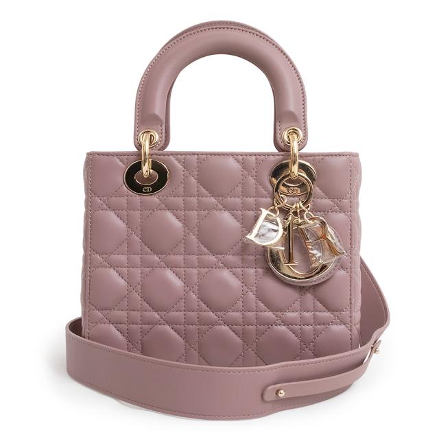 （未使用　展示品）クリスチャンディオール Christian Dior レディディオール マイ ABCディオール スモール 2Way 斜め掛け ショルダー ハンドバッグ カナージュ ラムスキン ピオニーピンク ゴールド金具 M0538ONGE