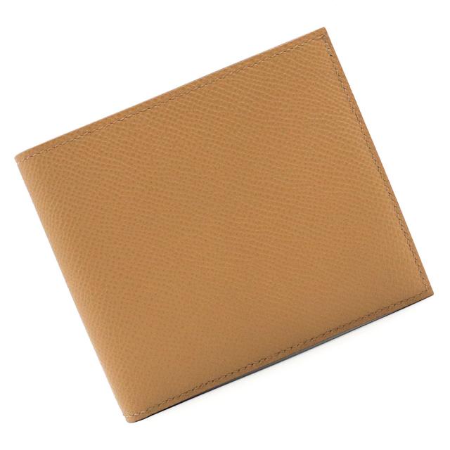 （新品・未使用品）エルメス HERMES MC2 コペルニクス 二つ折り財布 札入れ ヴォーエプソン レザー ビスキュイ ライトブラウン 茶 U刻印 箱付
