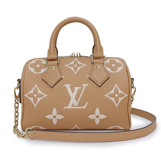 （未使用　展示品）ルイ ヴィトン LOUIS VUITTON スピーディ バンドリエール 20 バイカラー モノグラムアンプラント レザー 2WAY ショルダー ハンドバッグ 斜め掛け ベージュ アリゾナ クレーム ゴールド金具 M12713 箱付