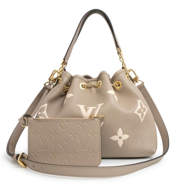 （未使用　展示品）ルイ ヴィトン LOUIS VUITTON LV バンドル 2Way 斜め掛け チェーン ショルダー ハンドバッグ モノグラムアンプラント レザー TOURTERELLE トゥルトレール CREME クレーム ベージュ ゴールド金具 Ｍ25453