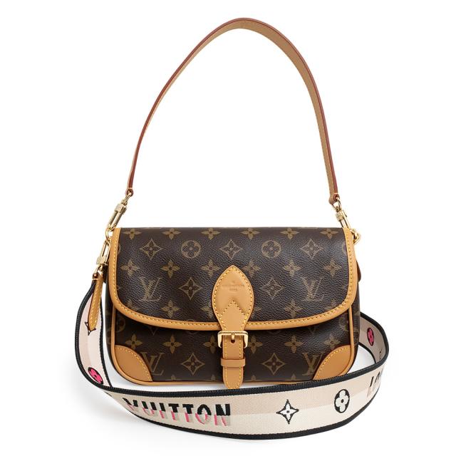 （未使用　展示品）ルイ ヴィトン LOUIS VUITTON ディアヌ 2Way 斜め掛け ショルダー ハンドバッグ モノグラム ヌメ革 レザー ノワール ブラック ブラウン 黒 茶 ゴールド金具 M45985