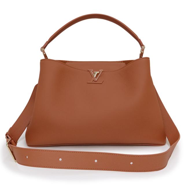 （未使用　展示品）ルイ ヴィトン LOUIS VUITTON カプシーヌ スープル GM 2way ショルダー ハンドバッグ 斜め掛け スムースカーフレザー グレインカーフレザー コニャック ブラウン 茶 ゴールド金具 M24879