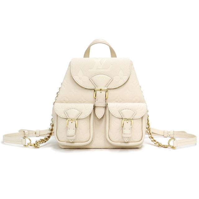 （新品・未使用品）ルイ ヴィトン LOUIS VUITTON バックアップ リュック デイパック バックパック ショルダーバッグ チェーン 2way モノグラムアンプラント レザー クレーム ホワイト 白 ゴールド金具 M47106 箱付