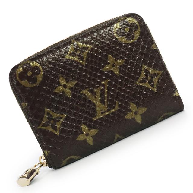 （未使用　展示品）ルイ ヴィトン LOUIS VUITTON ジッピー パース ケース 小銭入れ 財布 パイソン エキゾチックレザー ダークブラウン 茶 ゴールド金具 N80149 箱付