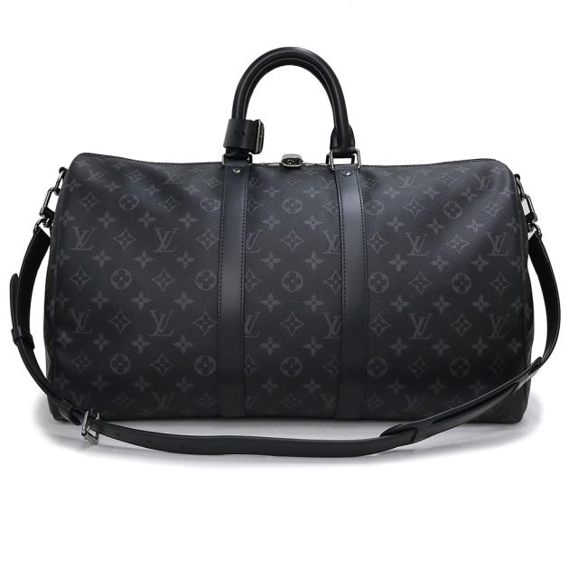 （未使用　展示品）ルイ ヴィトン LOUIS VUITTON キーポル バンドリエール 45 2way ショルダー ボストンバッグ 斜め掛け モノグラムエクリプス ブラック 黒 シルバー金具 M40569