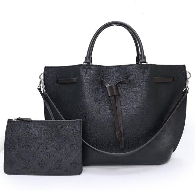 （未使用　展示品）ルイ ヴィトン LOUIS VUITTON ジロラッタ 2WAY ショルダー トート ハンドバッグ モノグラムマヒナ レザー ブラック ブラウン 黒 茶 シルバー金具 M54402
