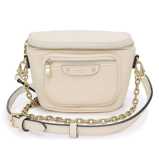 （新品・未使用品）ルイ ヴィトン LOUIS VUITTON ミニ バム チェーン 2way ワンショルダー ハンドバッグ 斜め掛け モノグラムアンプラント レザー クレーム アイボリー 白 ゴールド金具 M83275 箱付
