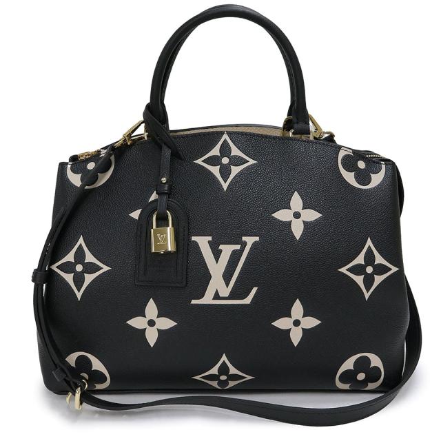 （新品・未使用品）ルイ ヴィトン LOUIS VUITTON グラン パレ MM 2way ショルダー ハンドバッグ 斜め掛け モノグラムアンプラント レザー ブラック ベージュ 黒 ゴールド金具 M45842 箱付