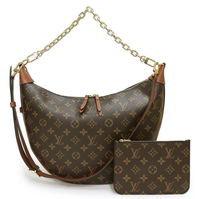 （未使用　展示品）ルイ ヴィトン LOUIS VUITTON ループ ホーボー 2way ショルダー ハンドバッグ 斜め掛け モノグラム モノグラムリバース カーフスキン レザー ブラウン 茶 ゴールド金具 M46311