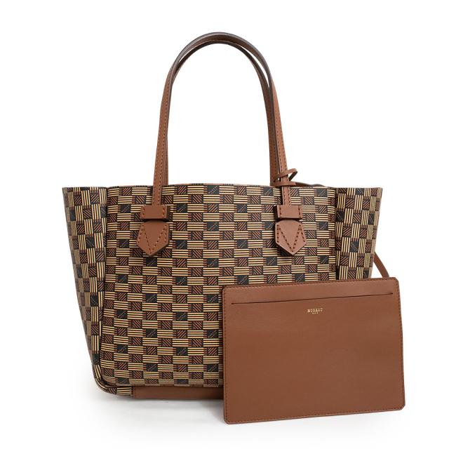 （未使用　展示品）モロー パリ MOREAU PARIS ヴァンセンヌ MM トート ハンドバッグ カーフスキン レザー ブラウン ベージュ ブラック 茶 黒
