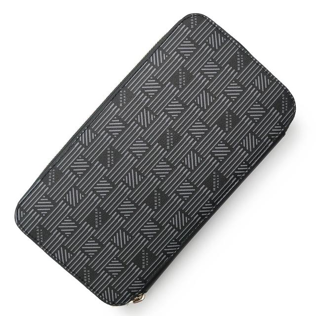 （新品・未使用品）モロー パリ MOREAU PARIS コンチネンタル ラウンドファスナー ジップウォレット 長財布 カーフスキン レザー ブラック グレー 黒 ゴールド金具 箱付