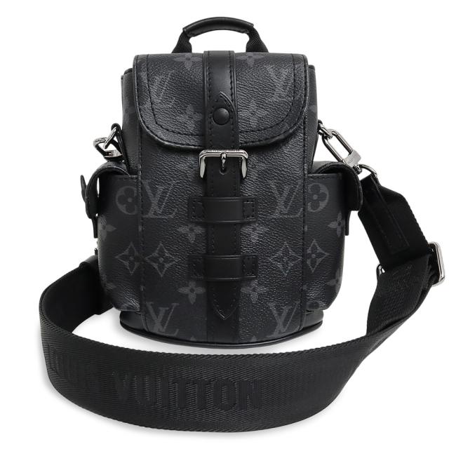 （未使用　展示品）ルイ ヴィトン LOUIS VUITTON ナノ クリストファー 2Way ショルダー ボディバッグ 斜め掛け モノグラムエクリプス ブラック 黒 シルバー金具 M82769