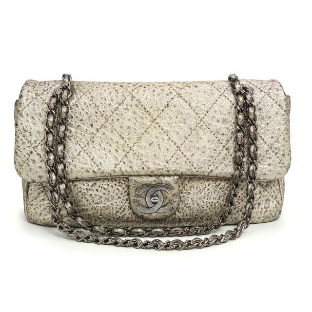 （中古）シャネル CHANEL マトラッセ ココマーク フラップ 2WAY チェーン ハンド ショルダーバッグ カーフスキン レザー シャンパンゴールド アンティークシルバー金具
