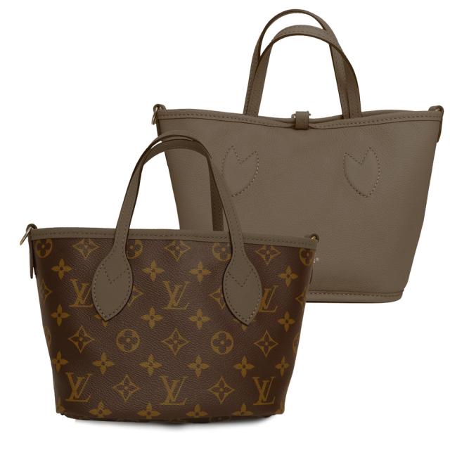 （未使用　展示品）ルイ ヴィトン LOUIS VUITTON ネヴァーフル インサイドアウト BB ハンドバッグ モノグラム 2WAY グレインレザー ダーク ファンゴ 茶 ゴールド金具 M12109