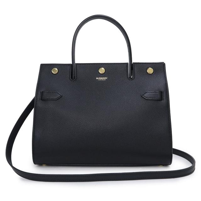 （未使用　展示品）バーバリー BURBERRY スモール レザー タイトルバッグ 2WAY ショルダー ハンドバッグ 斜め掛け カーフスキン ブラック 黒 ゴールド金具 8016788