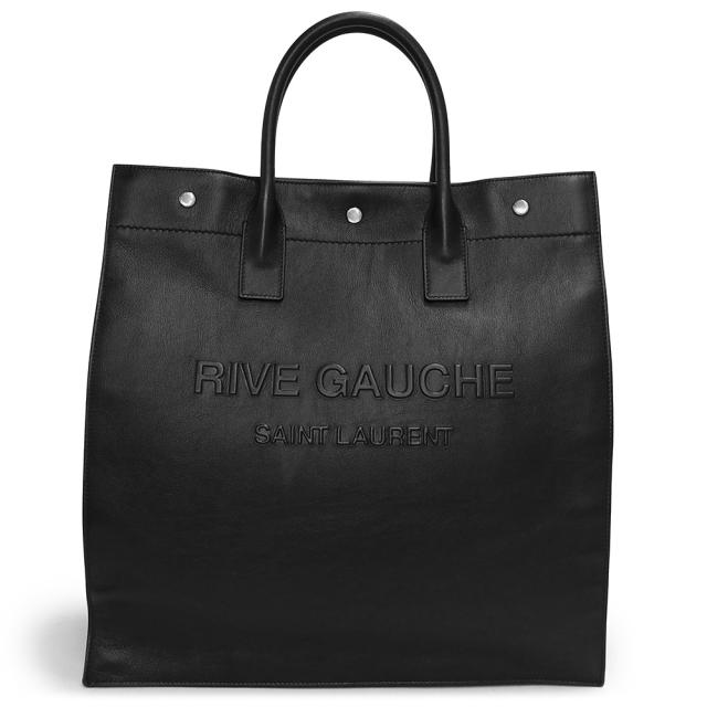 （未使用　展示品）サンローランパリ SAINT LAURENT PARIS ノース サウス リヴ ゴーシュ トート ハンドバッグ カーフスキン レザー ブラック 黒 シルバー金具 663970