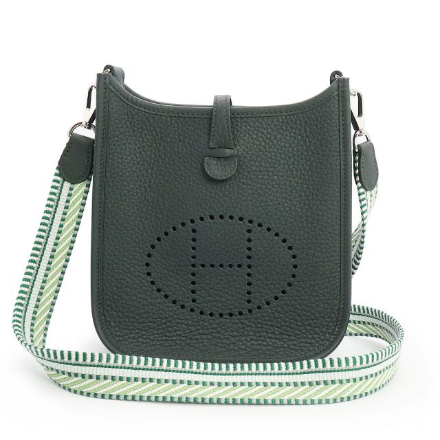 （未使用　展示品）エルメス HERMES エブリン エヴリン TPM アマゾン 16 サングル カヴァル ショルダーバッグ 斜め掛け トリヨンクレマンス レザー ヴェールマングローブ グリーン 緑 シルバー金具 W刻印 箱付