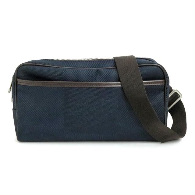 （中古）ルイ ヴィトン LOUIS VUITTON アクロバット ボディバッグ ウエストバッグ 斜め掛け ダミエジェアン キャンバス レザー ブルーオセアン ネイビー 紺 シルバー金具 M41128