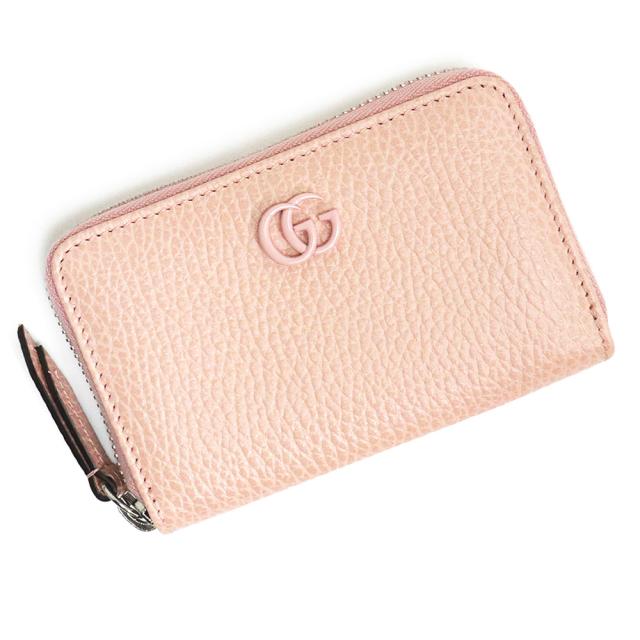 （新品・未使用品）グッチ GUCCI カラーレジン ダブルGロゴ GGマーモント ジップアラウンドウォレット ケース 小銭入れ 財布 カーフスキン レザー ライトピンク シルバー金具 644412 箱付