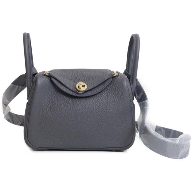 （新品・未使用品）エルメス HERMES リンディ ミニ 20 ショルダーバッグ 斜め掛け トリヨンクレマンス レザー グリミスティ グレー  ゴールド金具 W刻印 箱付