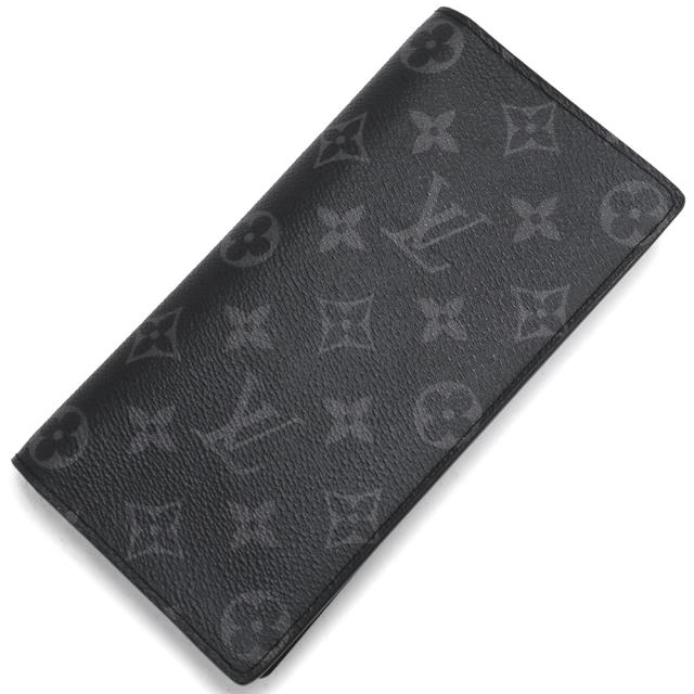 （中古）ルイ ヴィトン LOUIS VUITTON ポルトフォイユ ブラザ 二つ折り 長財布 モノグラムエクリプス ブラック シルバー金具 M61697