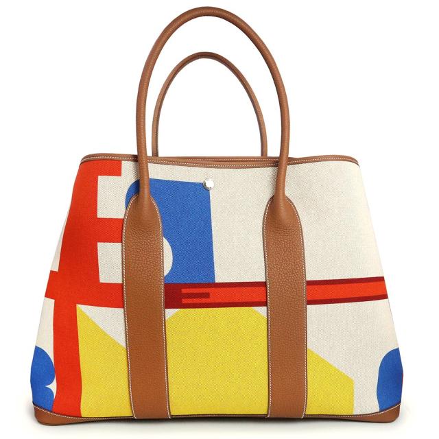 （未使用　展示品）エルメス HERMES ガーデンパーティ 49 ヴォヤージュ H アッシュ パシフィック GM トート ハンドバッグ トワルアッシュ キャンバス ネゴンダ レザー カプシーヌ エクリュ ゴールド マルチカラー ベージュ ブラウン シルバー金具 B刻印