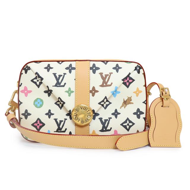 （新品・未使用品）ルイ ヴィトン LOUIS VUITTON エンベロップ メッセンジャー ショルダーバッグ 斜め掛け モノグラム クラギー レザー モノグラム クラギー キャンバス バニラ ゴールド金具 M25408