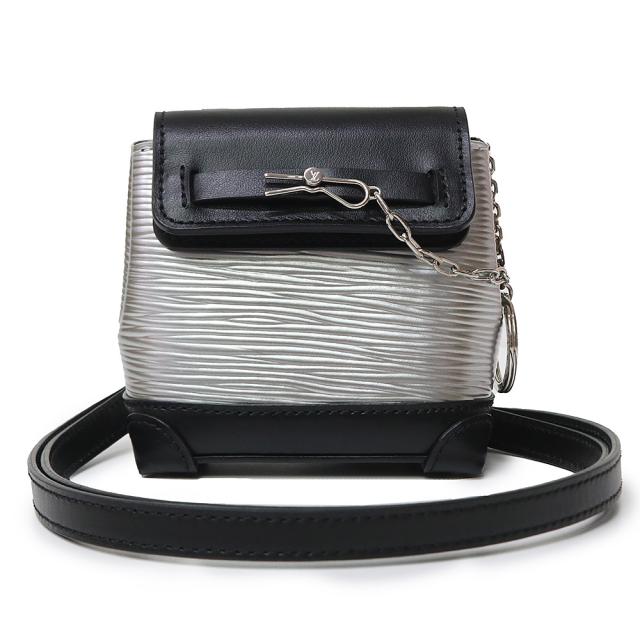 （未使用　展示品）ルイ ヴィトン LOUIS VUITTON マイクロ スティーマー サック ショルダーバッグ 斜め掛け エピレザー シルバー ブラック シルバー金具 R96546 箱付