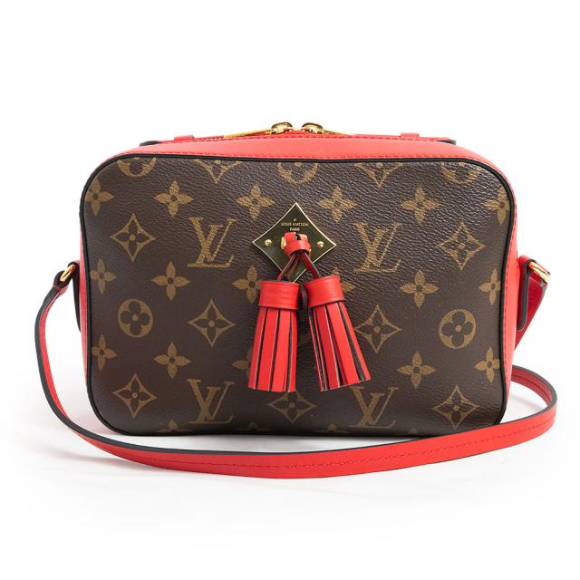 （未使用　展示品）ルイ ヴィトン LOUIS VUITTON サントンジュ ショルダーバッグ 斜め掛け モノグラム レザー コクリコ レッド ブラウン ゴールド金具 M43556