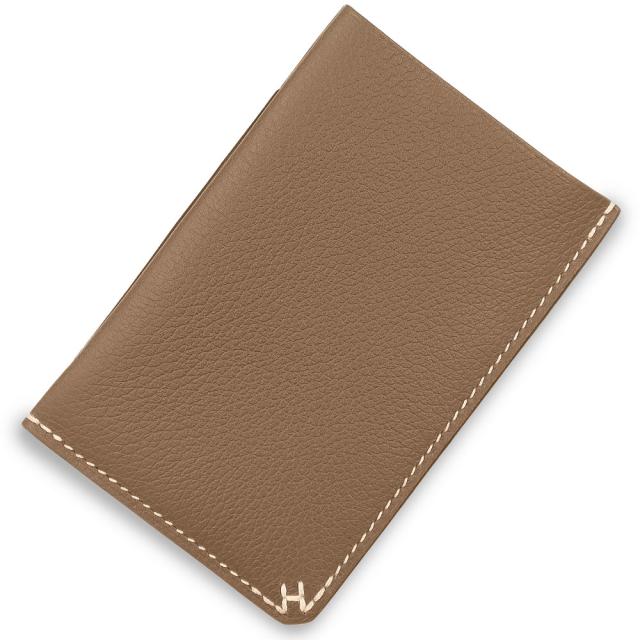 （新品・未使用品）エルメス HERMES H セリエ カードケース 名刺入れ 定期入れ パスケース ヴォーエバーカラー レザー エトゥープ エトープ グレージュ W刻印 箱付