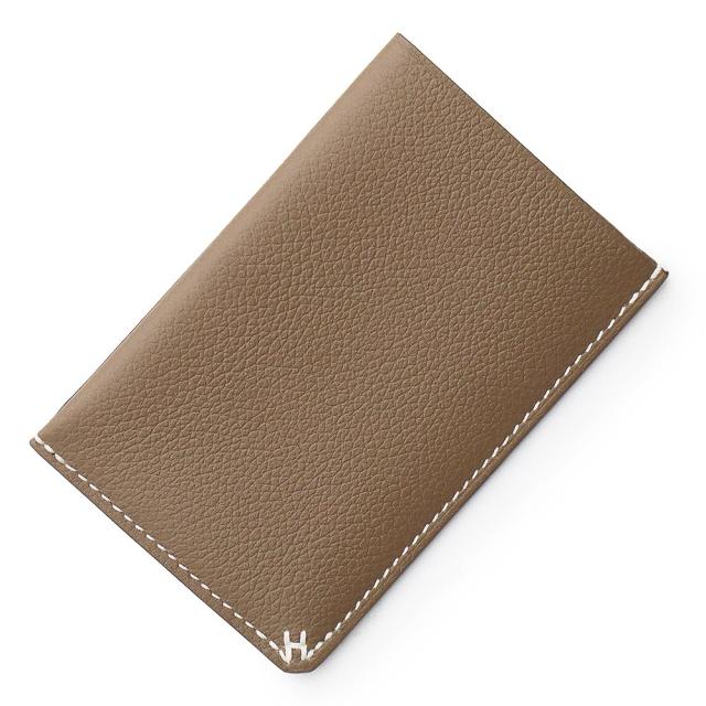（新品・未使用品）エルメス HERMES H セリエ カードケース 名刺入れ 定期入れ パスケース ヴォーエバーカラー レザー エトゥープ エトープ グレージュ W刻印 箱付