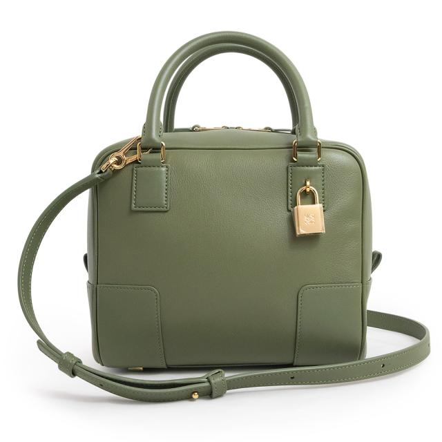 （未使用　展示品）ロエベ LOEWE アマソナ 19 スクエア 2Way ショルダー ハンドバッグ カーフスキン レザー アボカドグリーン ゴールド金具 A039N10X03